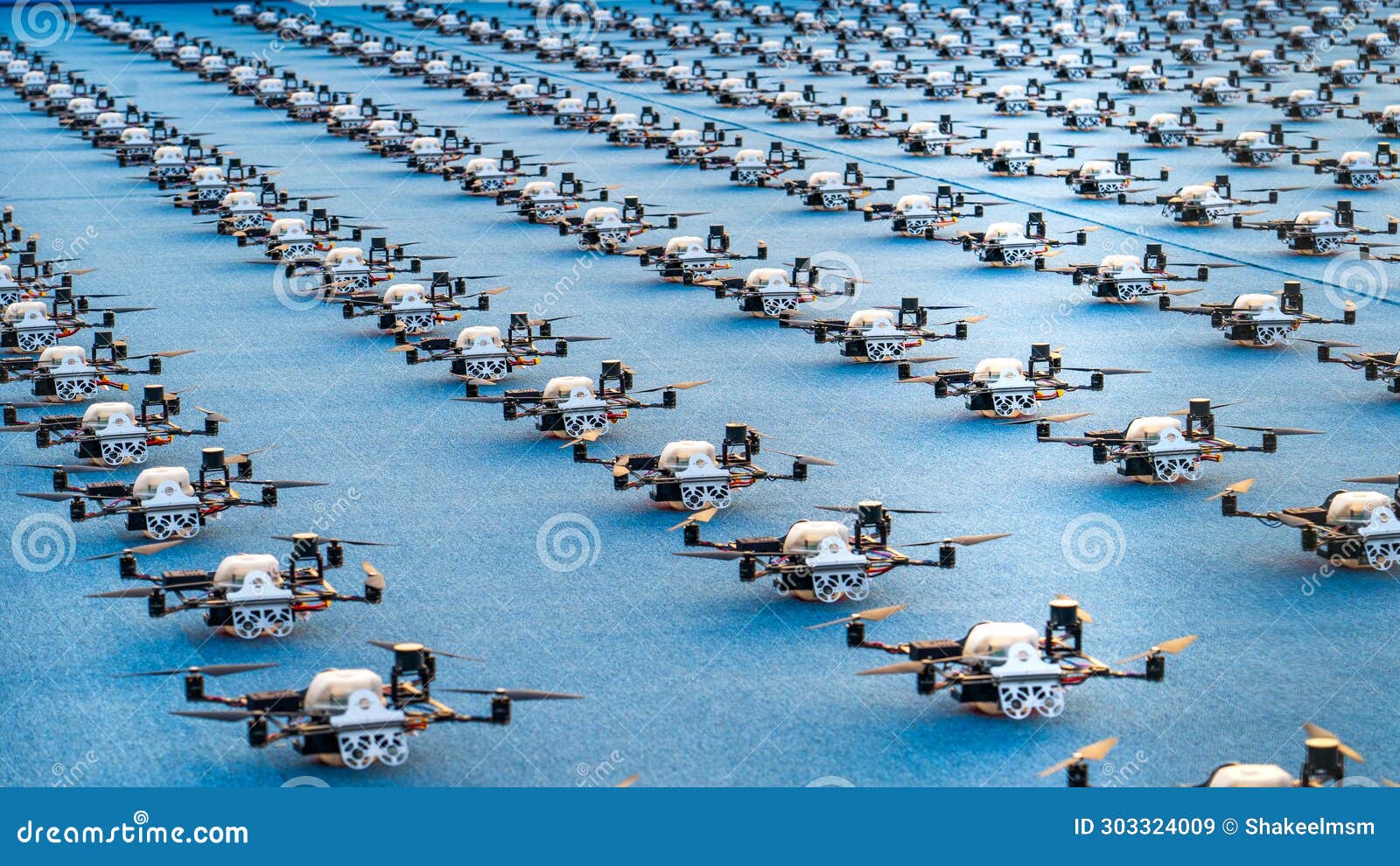 Multiple Drones Lined Up for a Drone Show Stock Image - Image of store ...