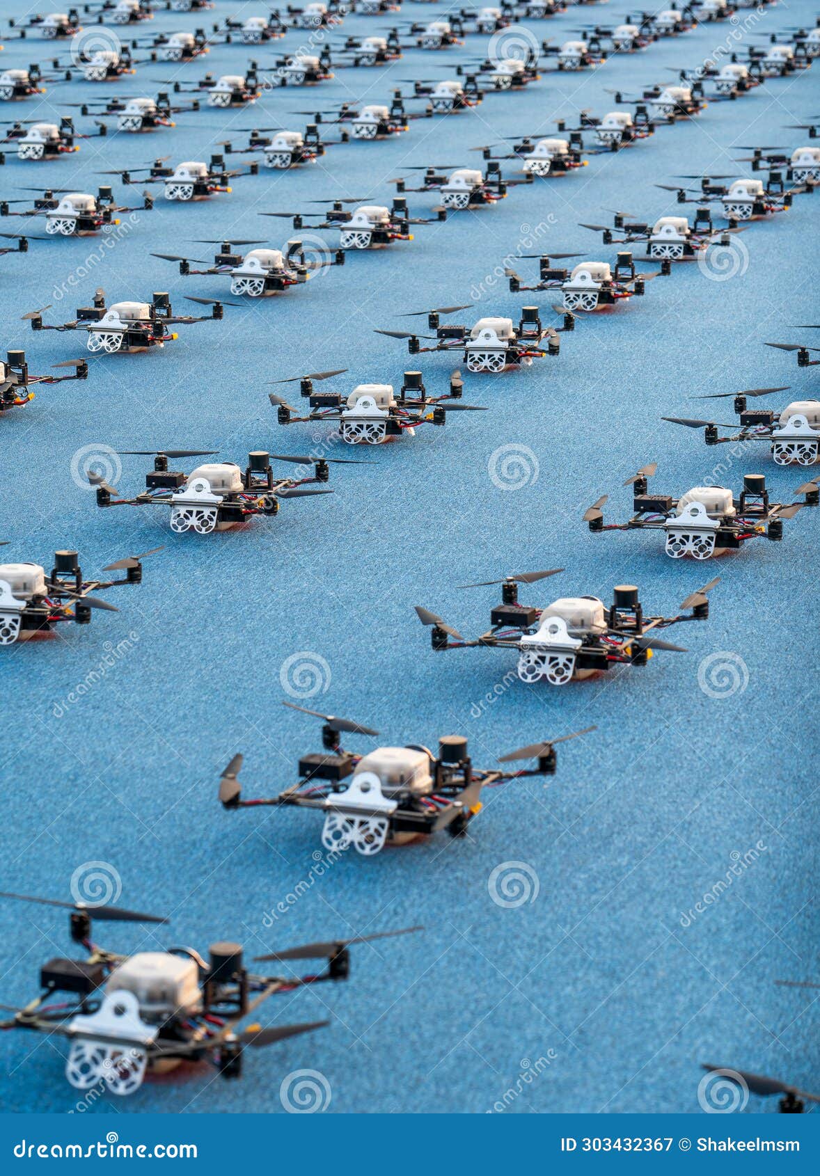 Multiple Drones Lined Up for a Drone Show Stock Image - Image of flying ...
