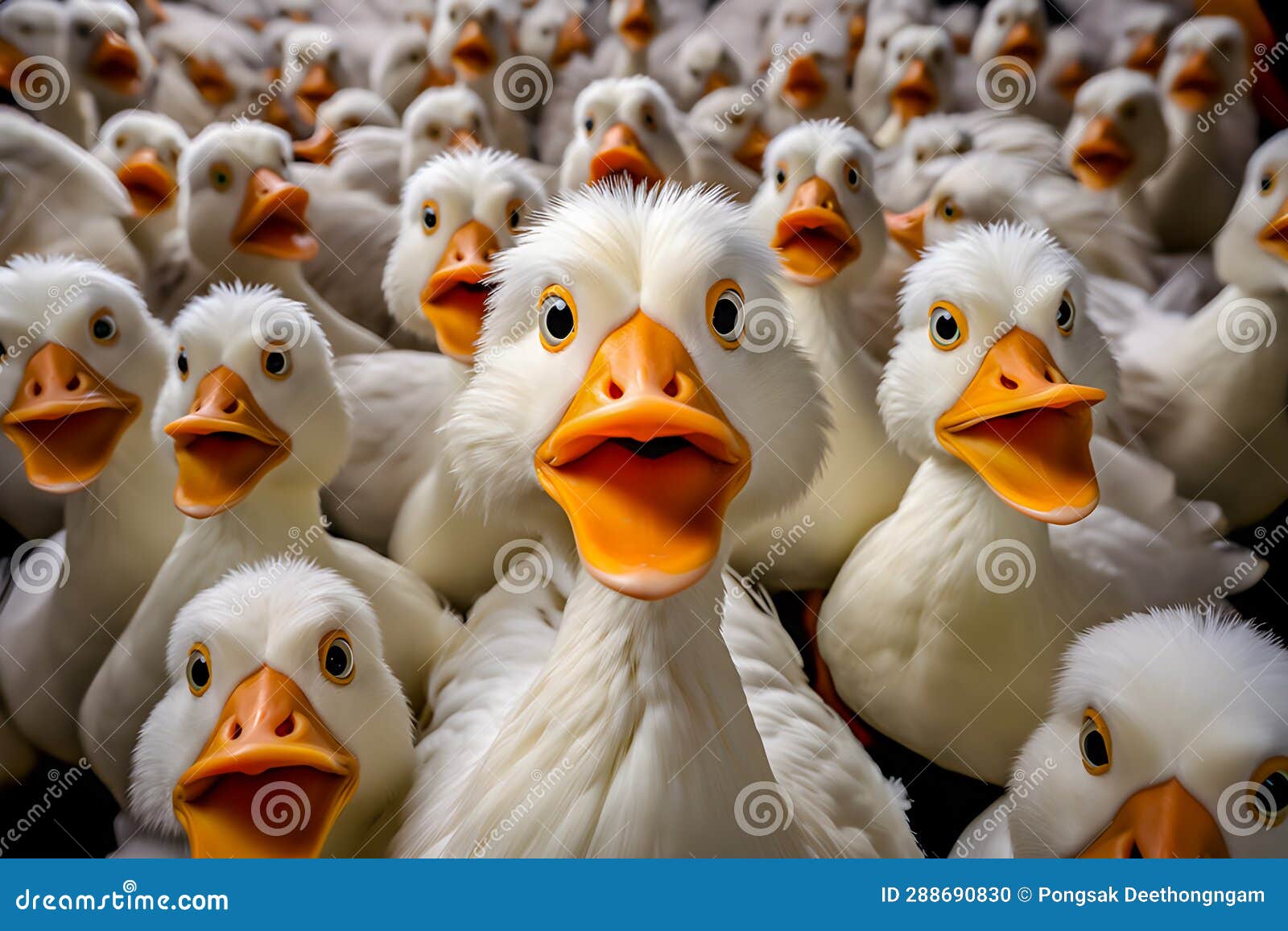 Multiple Duckling Face only Packed Together and Straight Look the Same ...