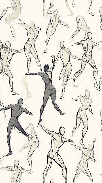 Multiple Dynamic Silhouettes Illustrate Dancers in Various Poses and ...