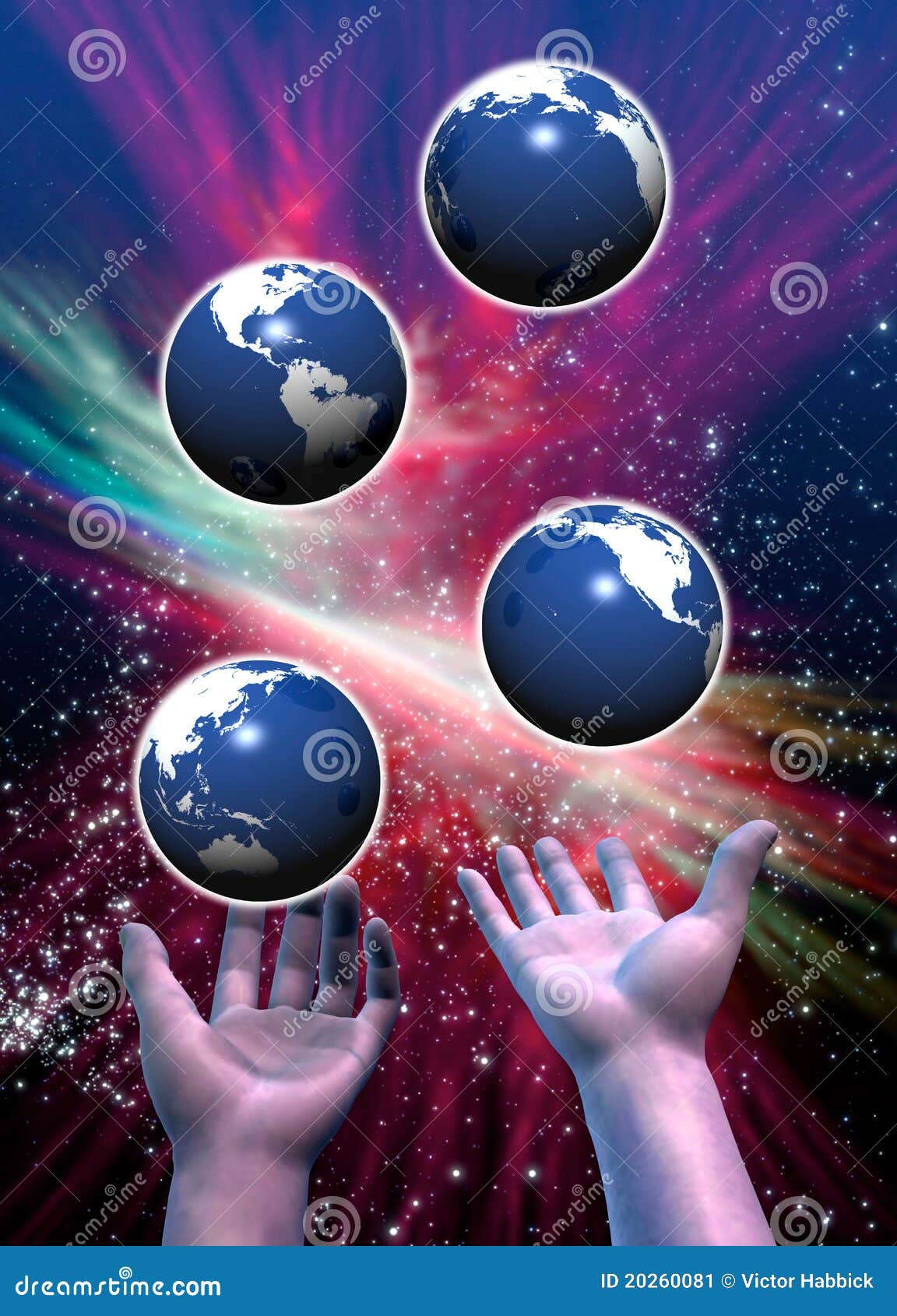 Multiple Earths Been Juggled Stock Illustration - Illustration of ...