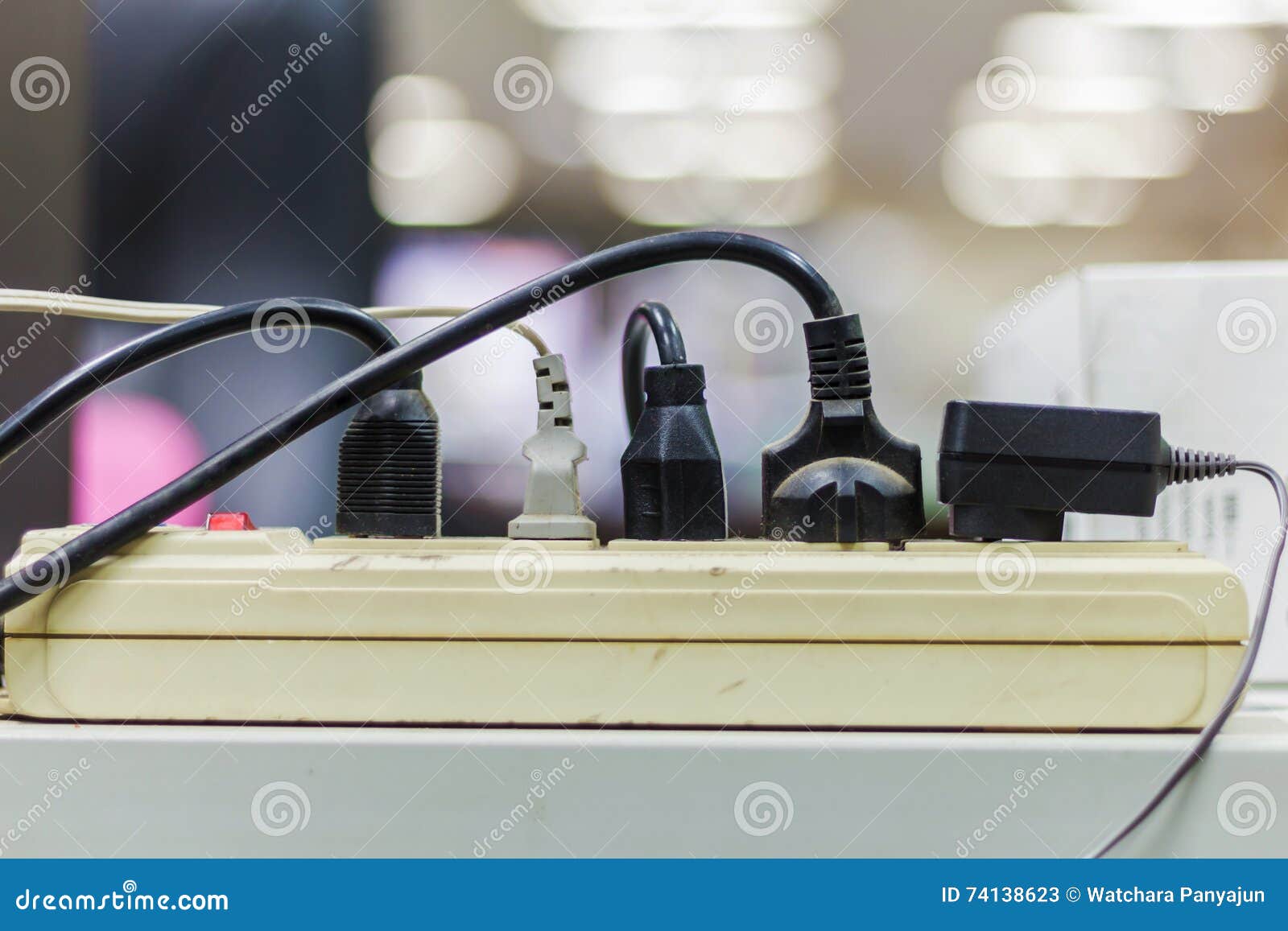 Multiple Electricity Plugs on Adapter Stock Image - Image of fitting ...