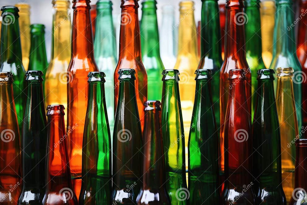 Multiple Empty Beer Bottles Stacked on Each Other Stock Photo - Image ...