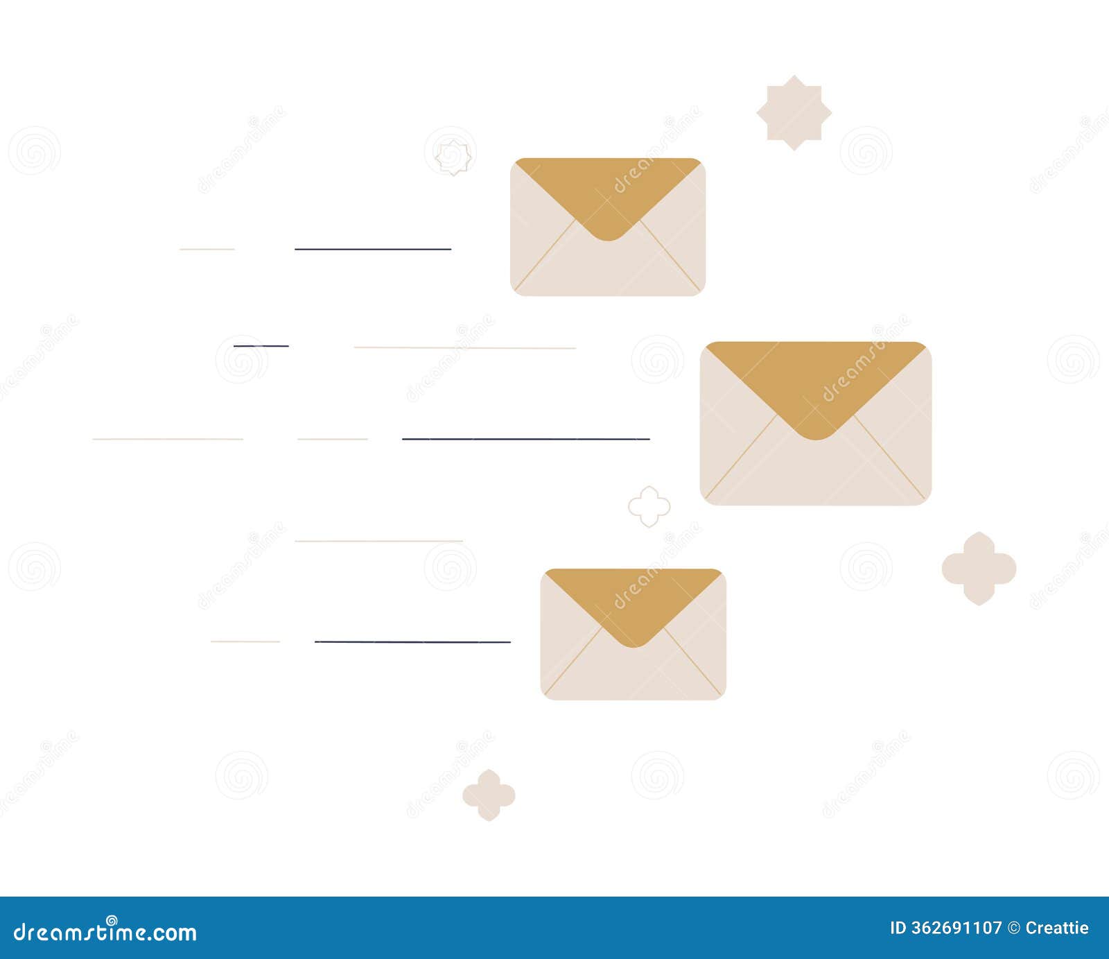 Flying Envelopes in Flat Vector Illustration Symbolizing Email ...