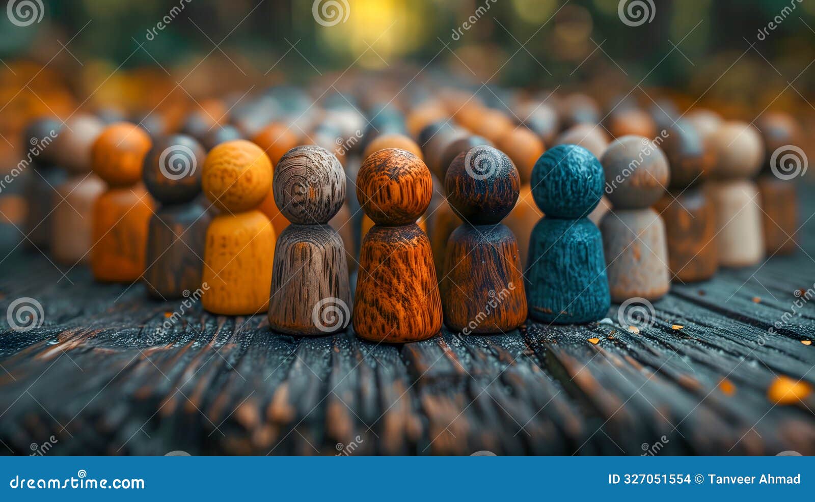 Multiple Ethnicity Wood Pawns, Diversity at Work Theme, Generative Ai ...