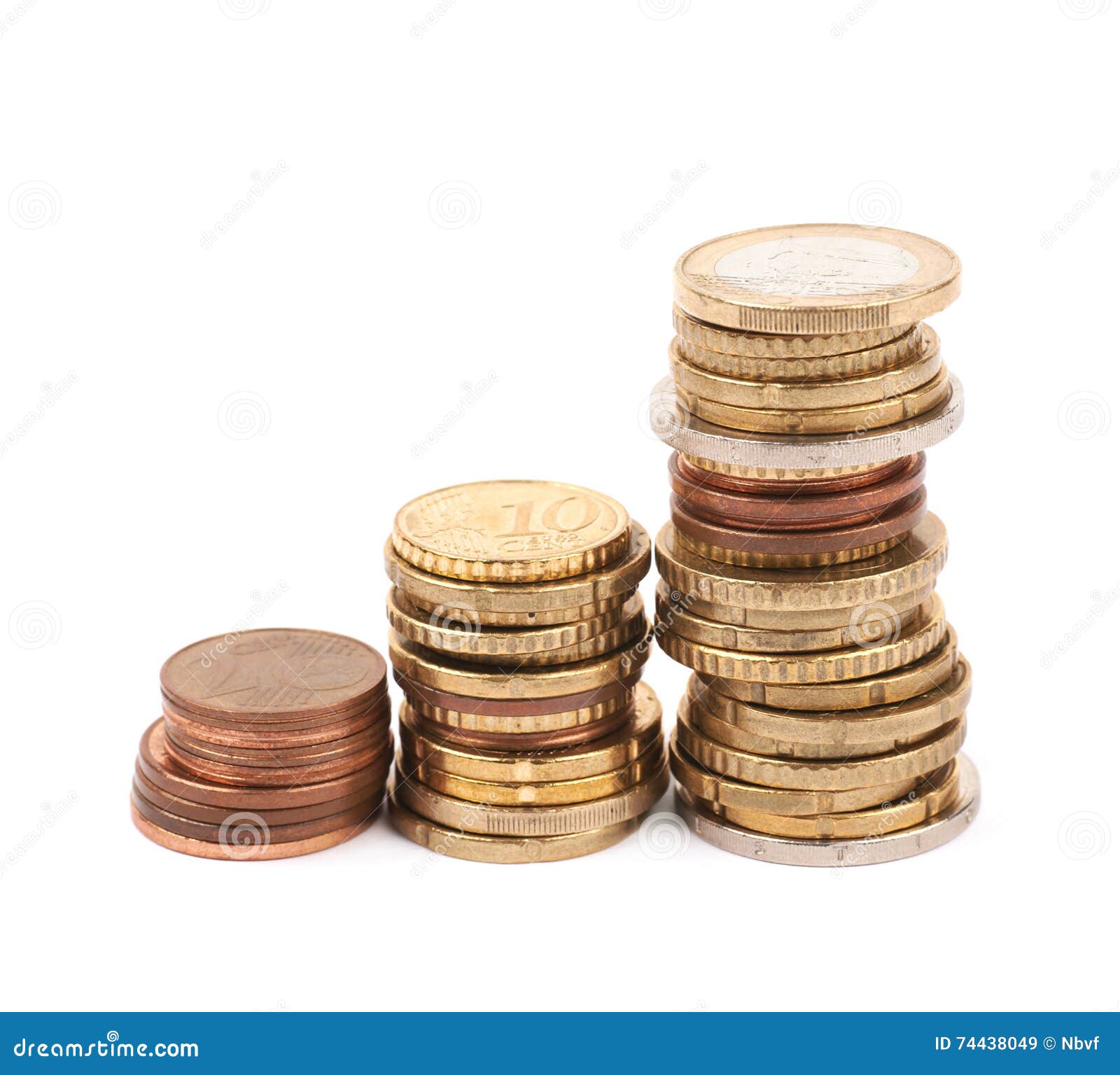 Multiple Euro Coins Isolated Stock Image - Image of commercial ...