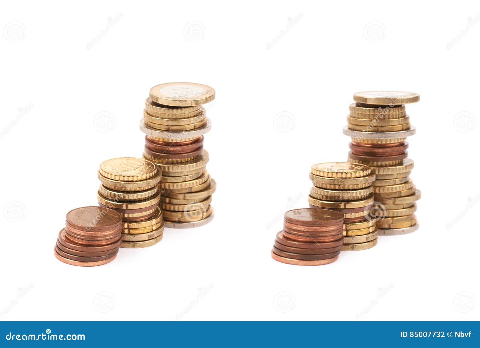 Multiple Euro Coins Isolated Stock Photo - Image of cent, earnings ...