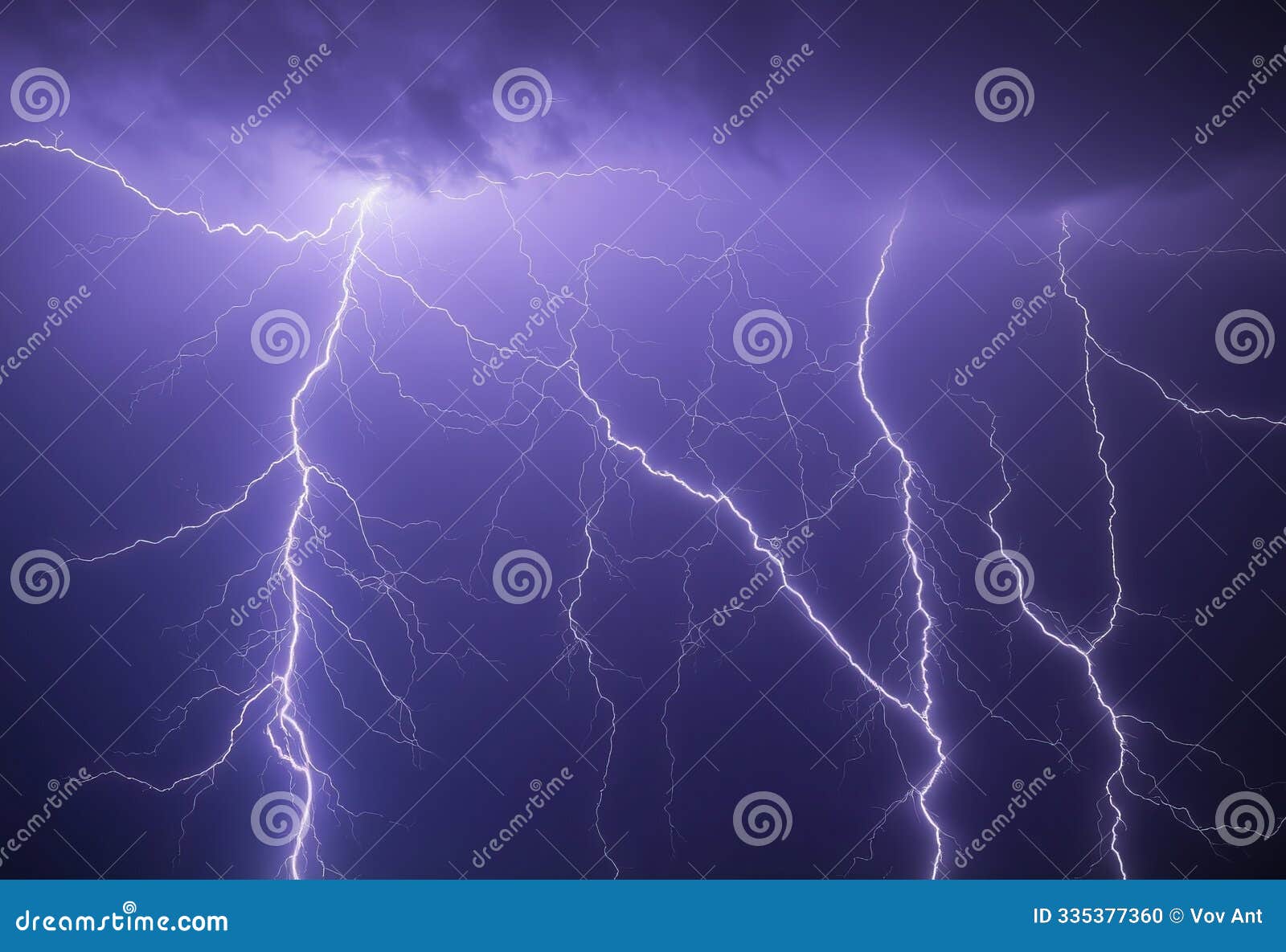 Multiple Exposure Of Lightning Lightning Strikes Captured Multip ...