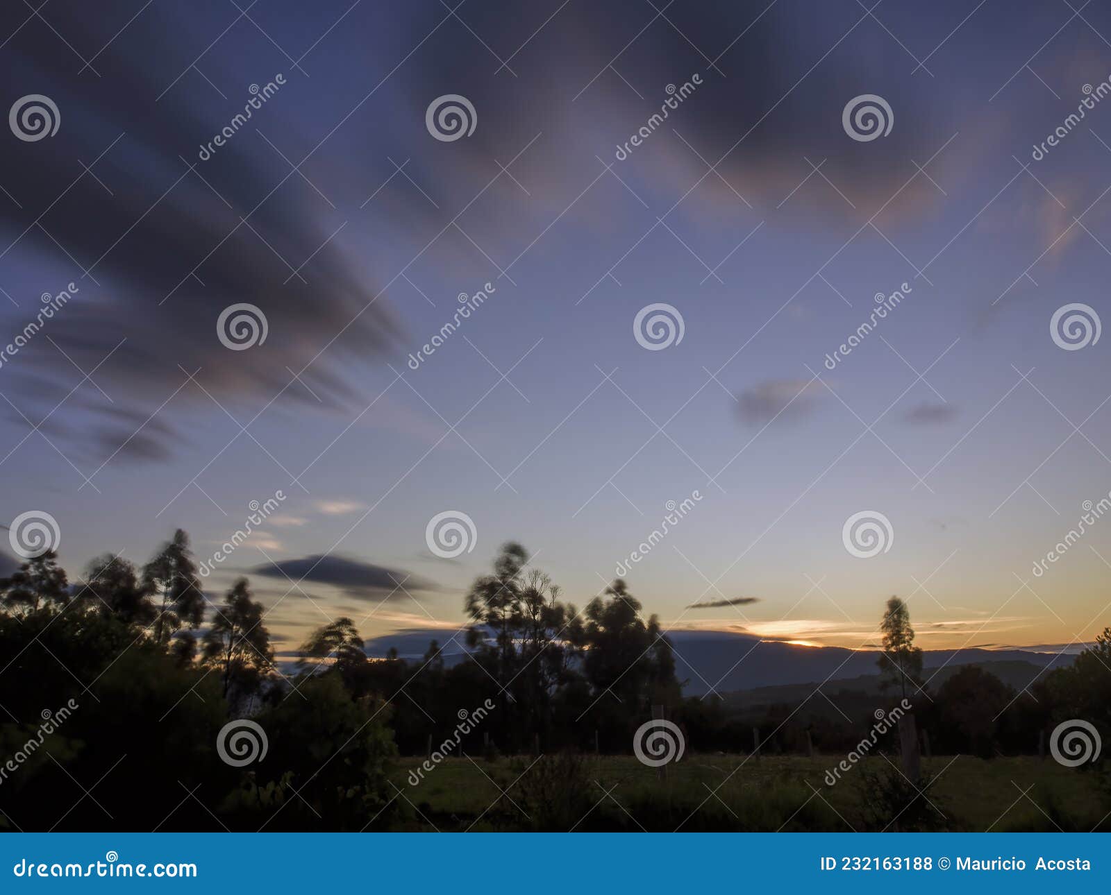 Multiple Exposure of Some Clouds at Sunset II Stock Photo - Image of ...