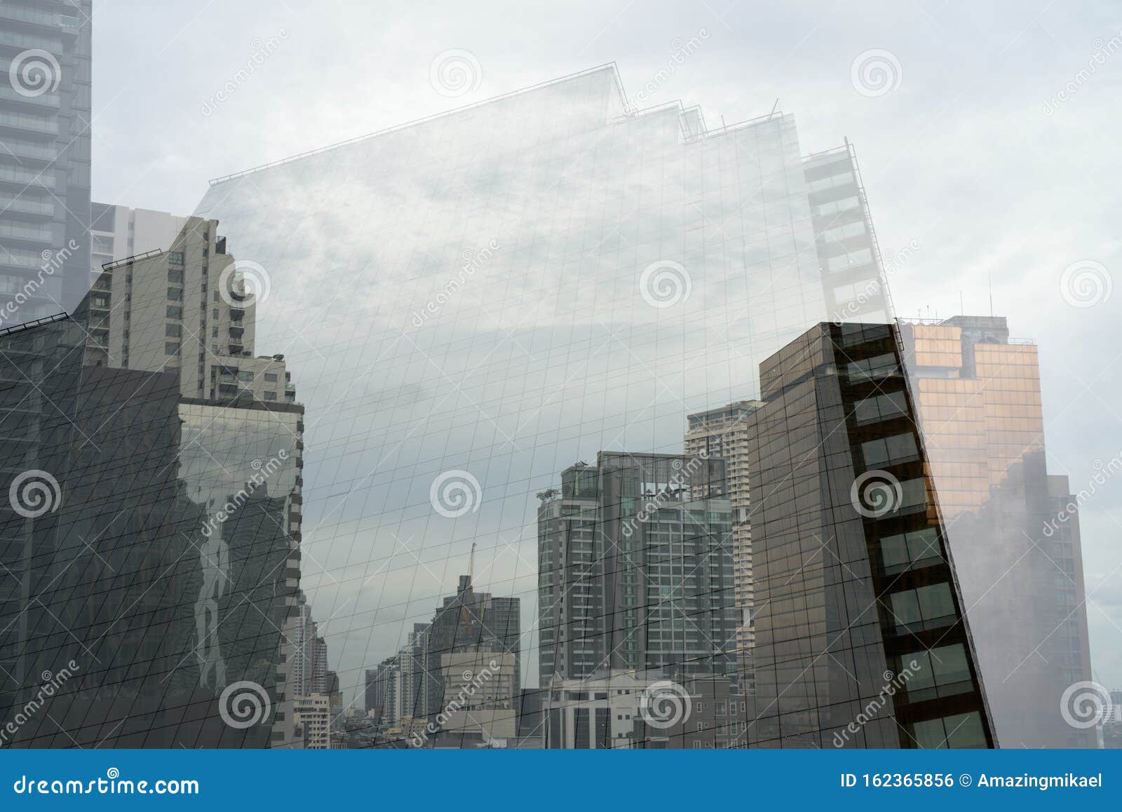 Portrait of Tall Corporate Buildings in Multiple Exposure Stock Photo ...