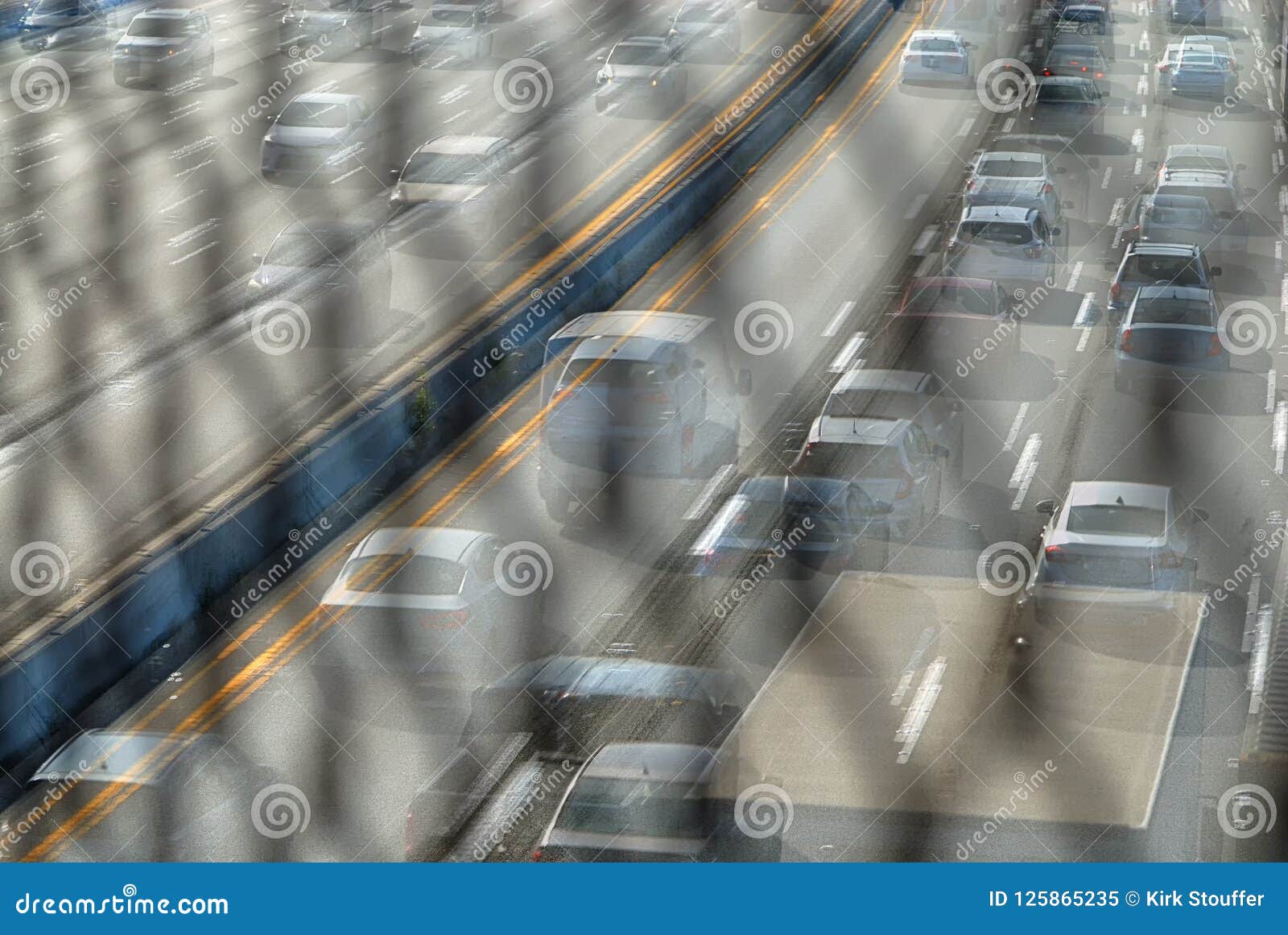 The Blurr of the Freeway Traffic Whizzing Past on the Highway. Stock ...