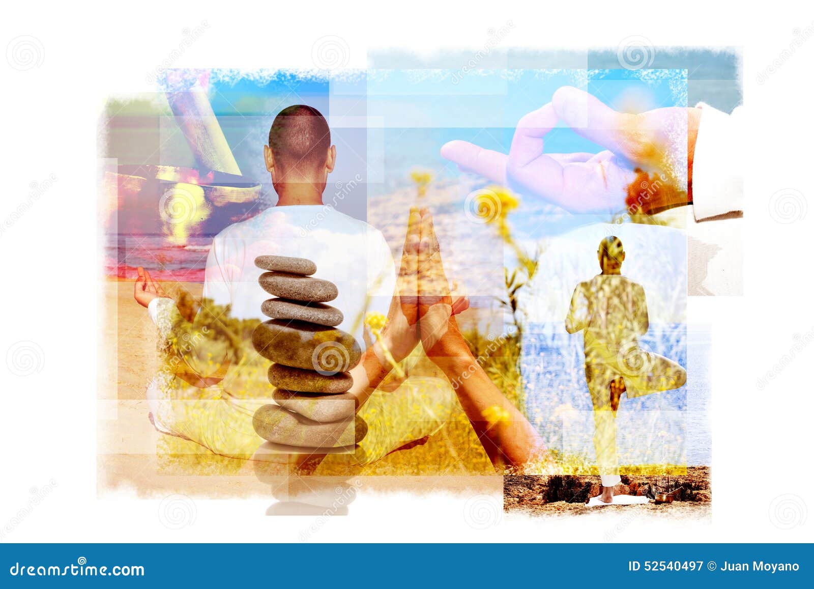 Multiple Exposures of a Yogi in Different Yoga Positions Stock Image ...