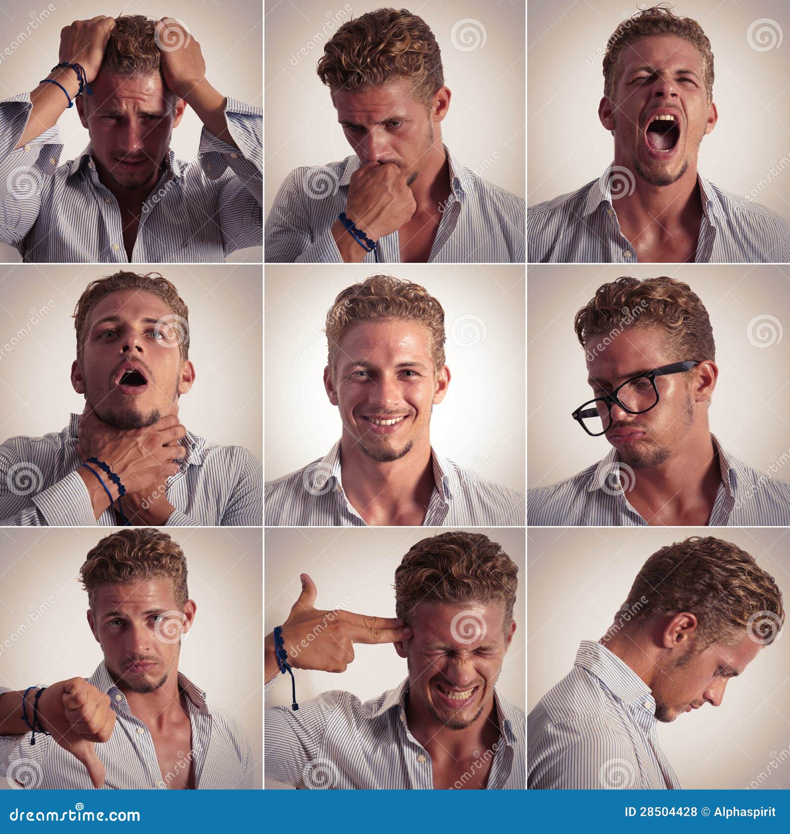 Multiple Expression of a Businessman Stock Photo - Image of occupation ...