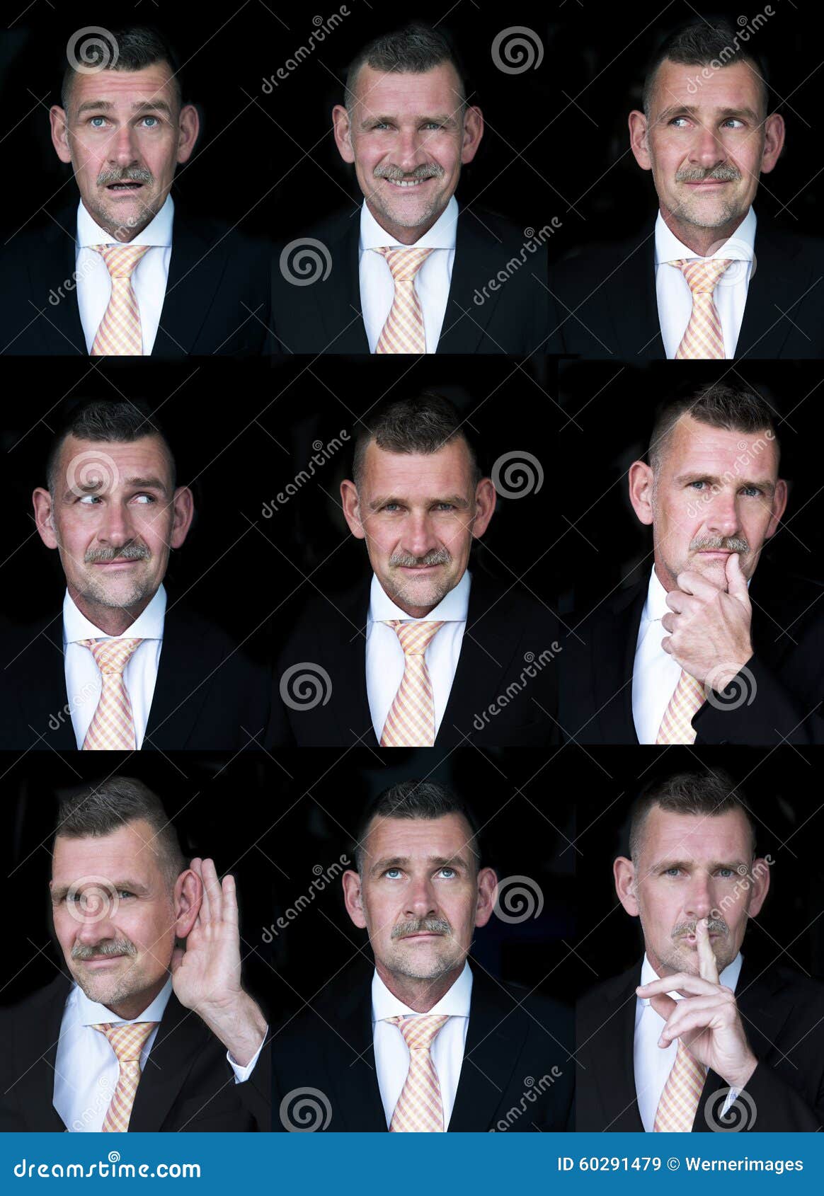 Multiple Faces Composite of Businessman Stock Image - Image of laughing ...