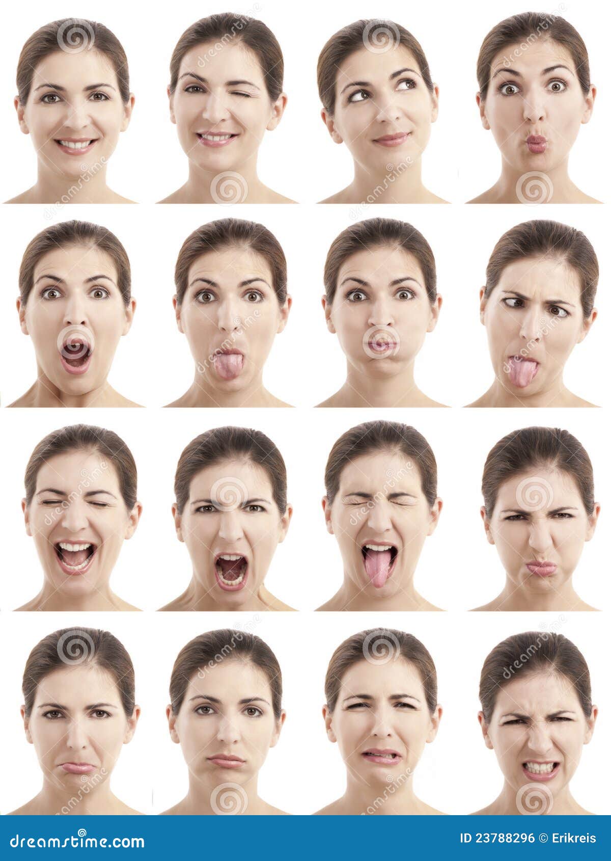 Multiple faces expressions stock photo. Image of depression - 23788296
