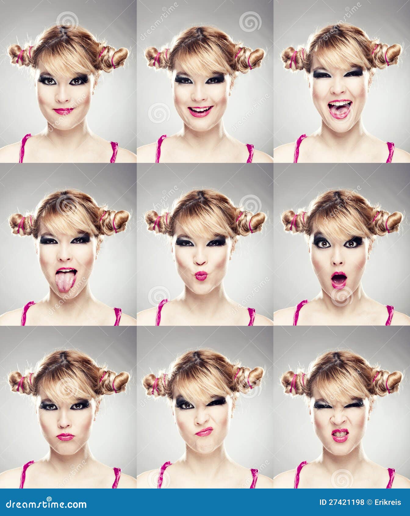 Multiple faces expressions stock photo. Image of looking - 27421198