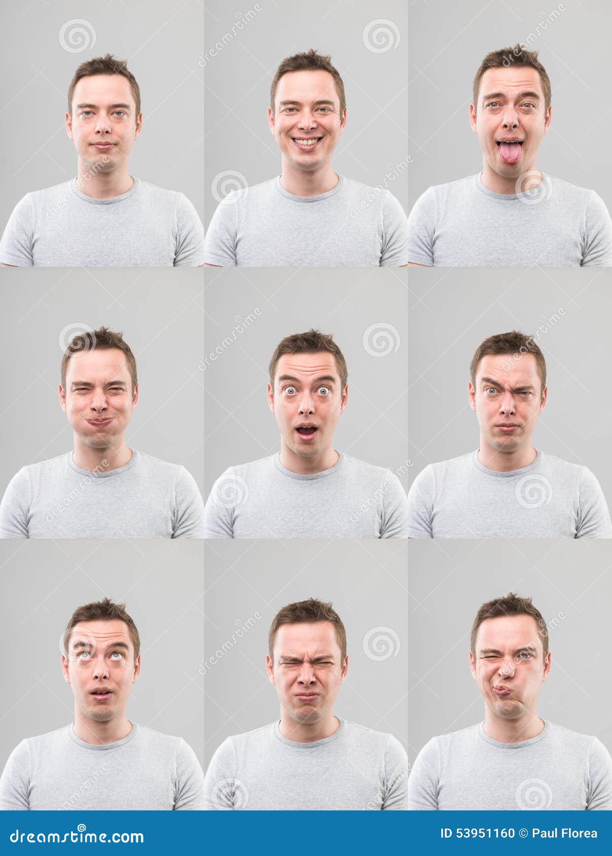 Multiple Facial Expressions Stock Photo - Image of individuality, face ...