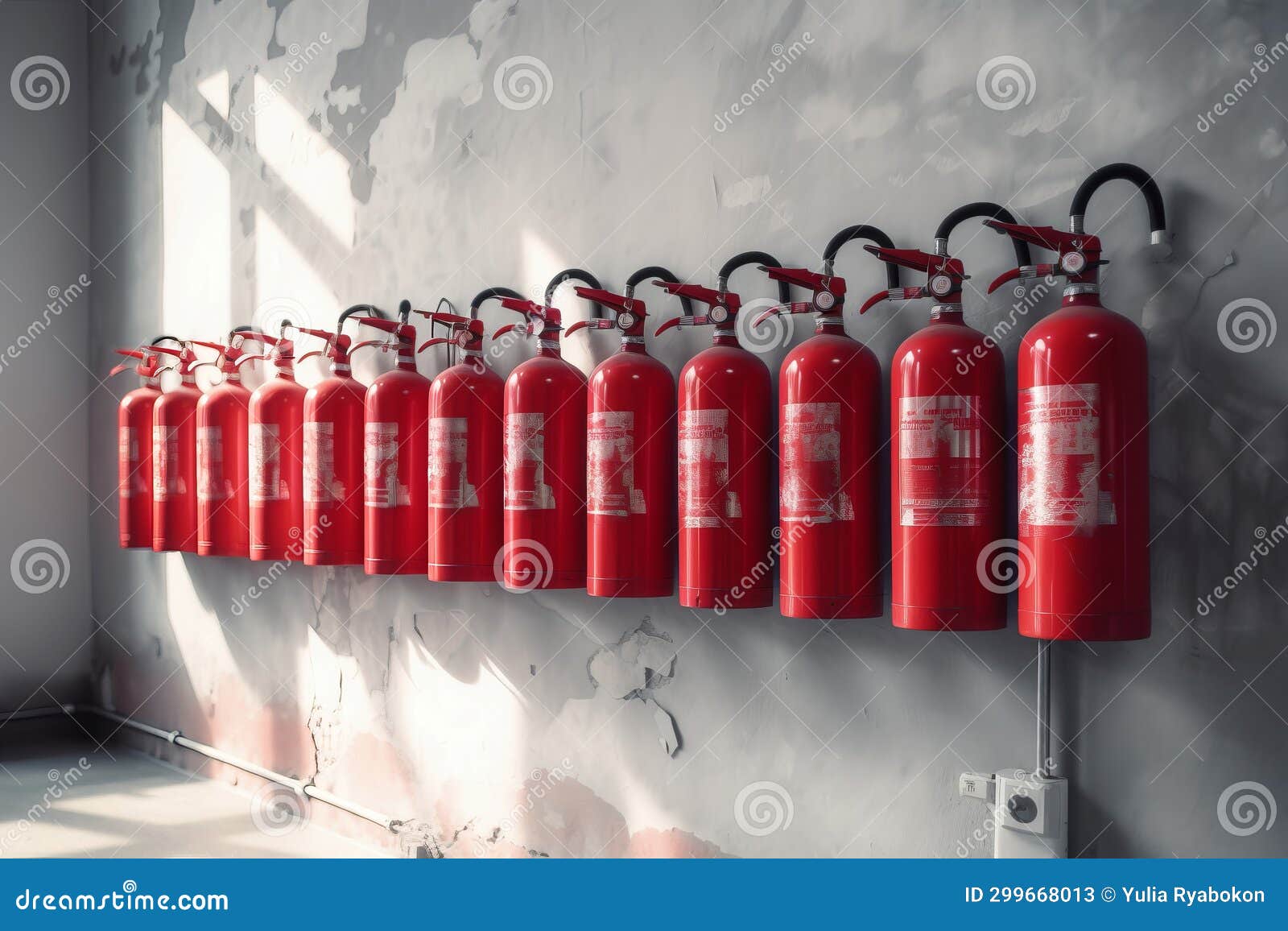 Multiple Fire Extinguisher. Generate Ai Stock Illustration ...