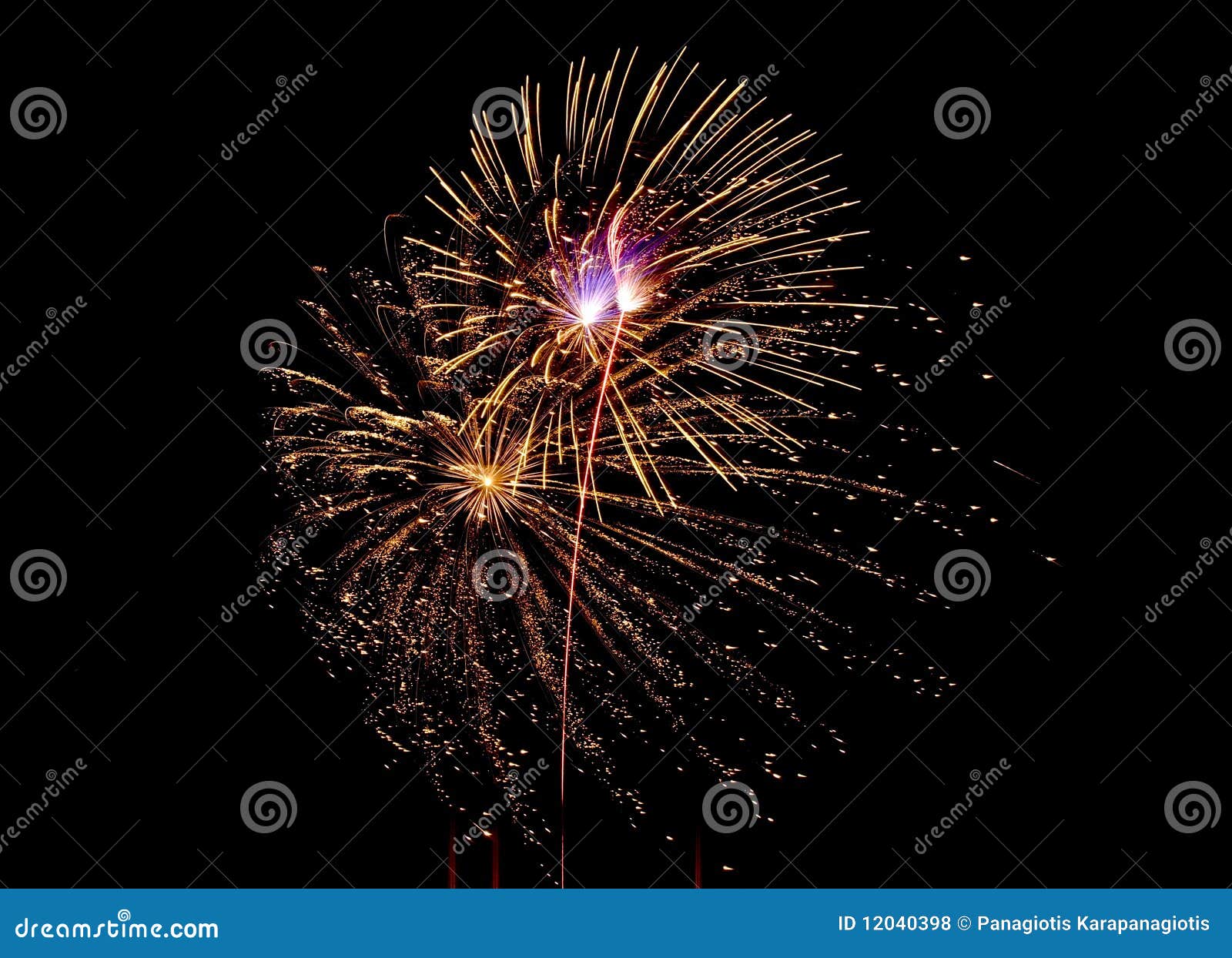 Multiple fireworks stock photo. Image of background, isolated - 12040398