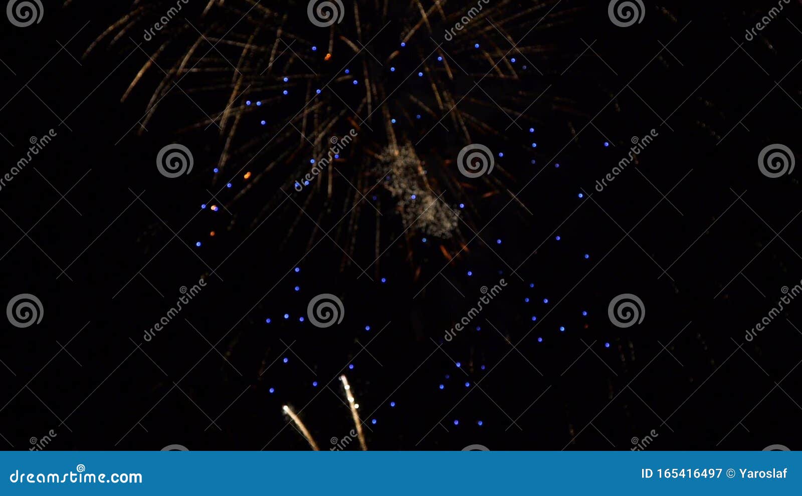 Multiple Fireworks and Comets Explode Close View Slow Motion Stock ...