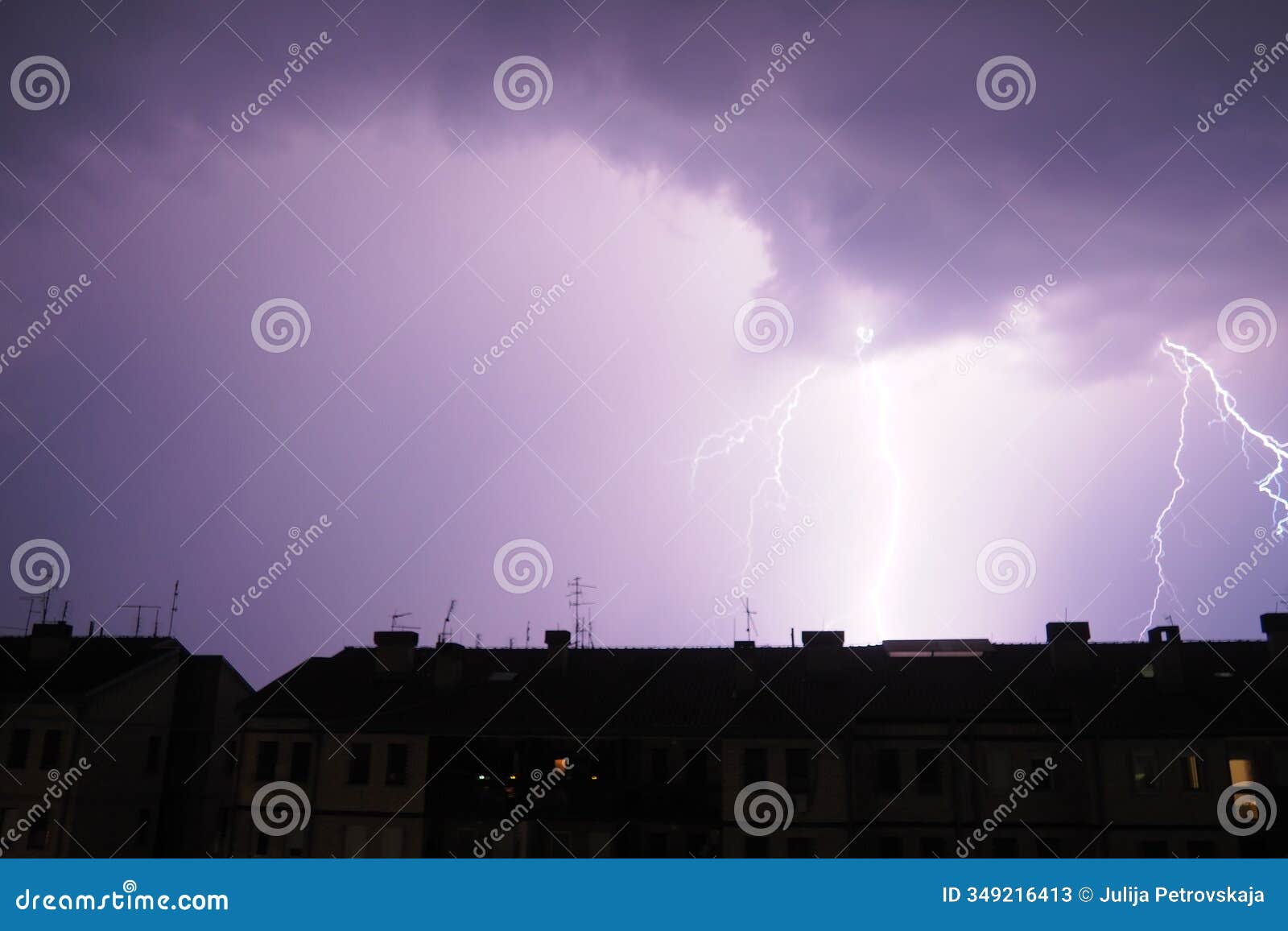 Multiple Flashes of Light and Lightning. Lightning, Electrical Spark ...