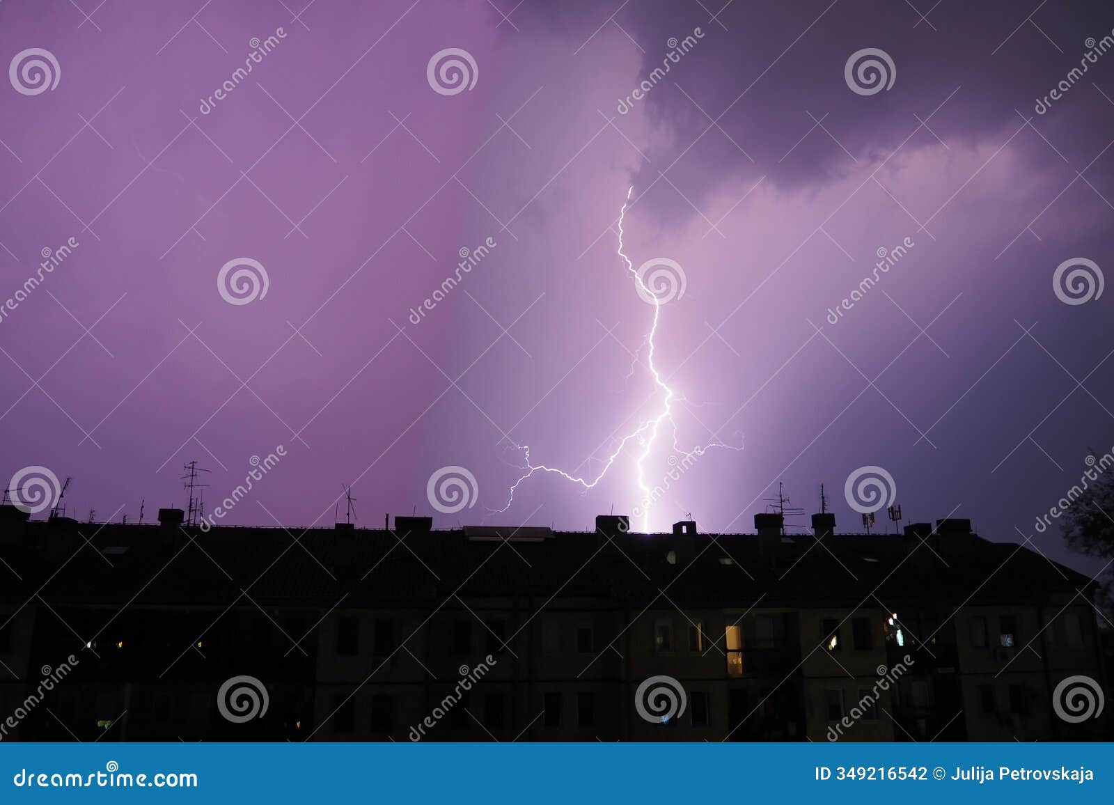 Multiple Flashes of Light and Lightning. Lightning, Electrical Spark ...