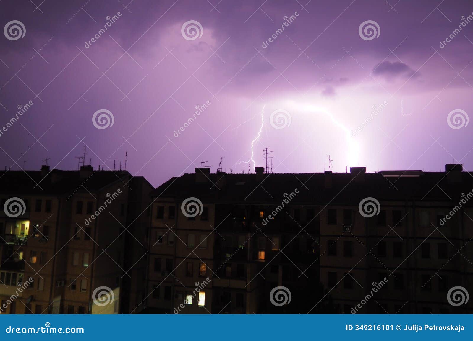 Multiple Flashes of Light and Lightning. Lightning, Electrical Spark ...