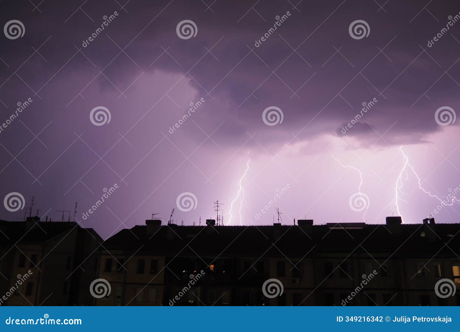 Multiple Flashes of Light and Lightning. Lightning, Electrical Spark ...