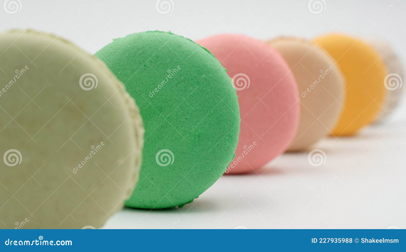 Multiple Flavor Cake Macaron or Macaroon on Turquoise Macros on a White ...