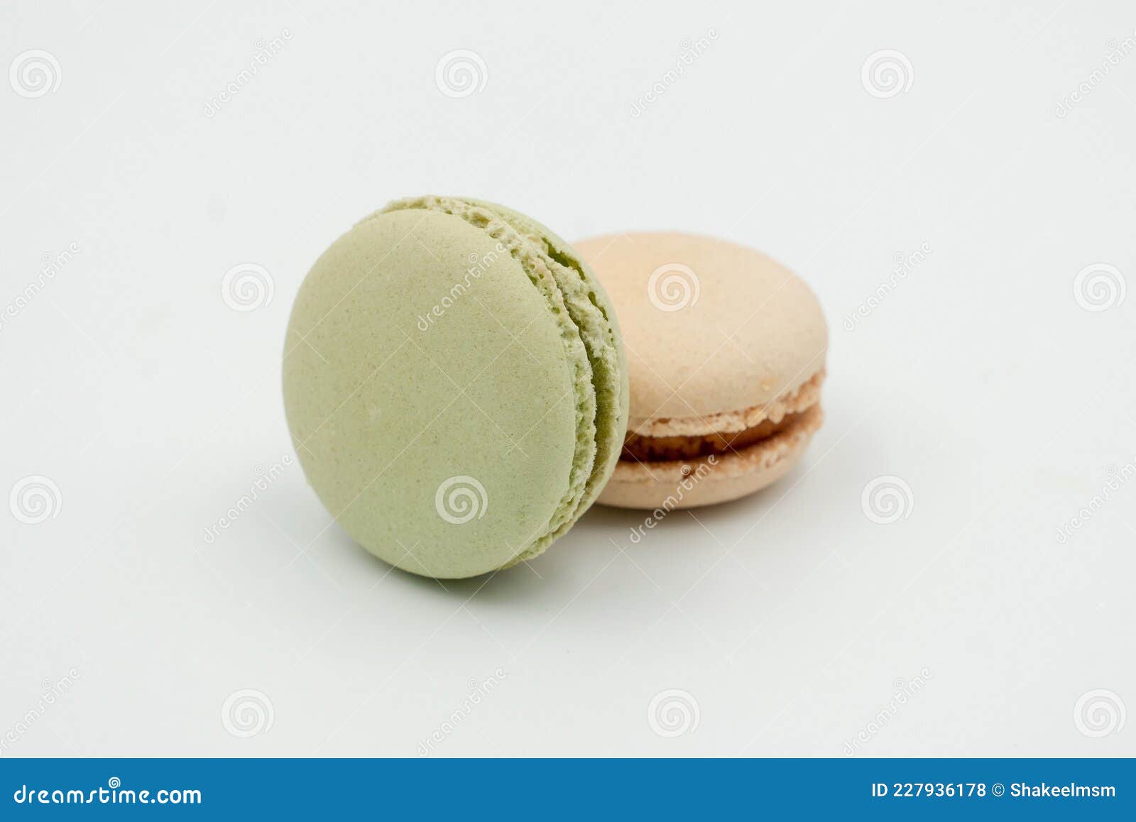 Multiple Flavor Cake Macaron or Macaroon on Turquoise Macros on a White ...