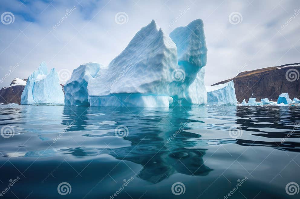 Multiple Floating Chunks of a Recently Harvested Iceberg Stock Photo ...