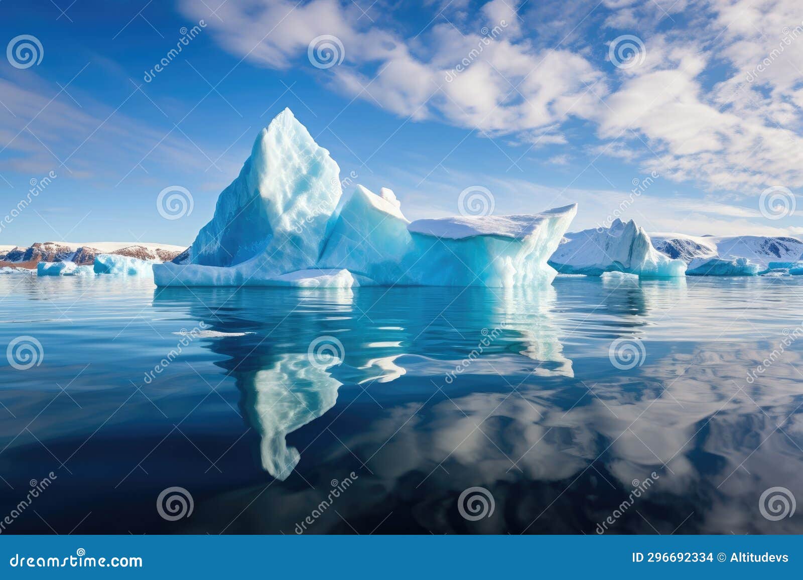 Multiple Floating Chunks of a Recently Harvested Iceberg Stock Photo ...