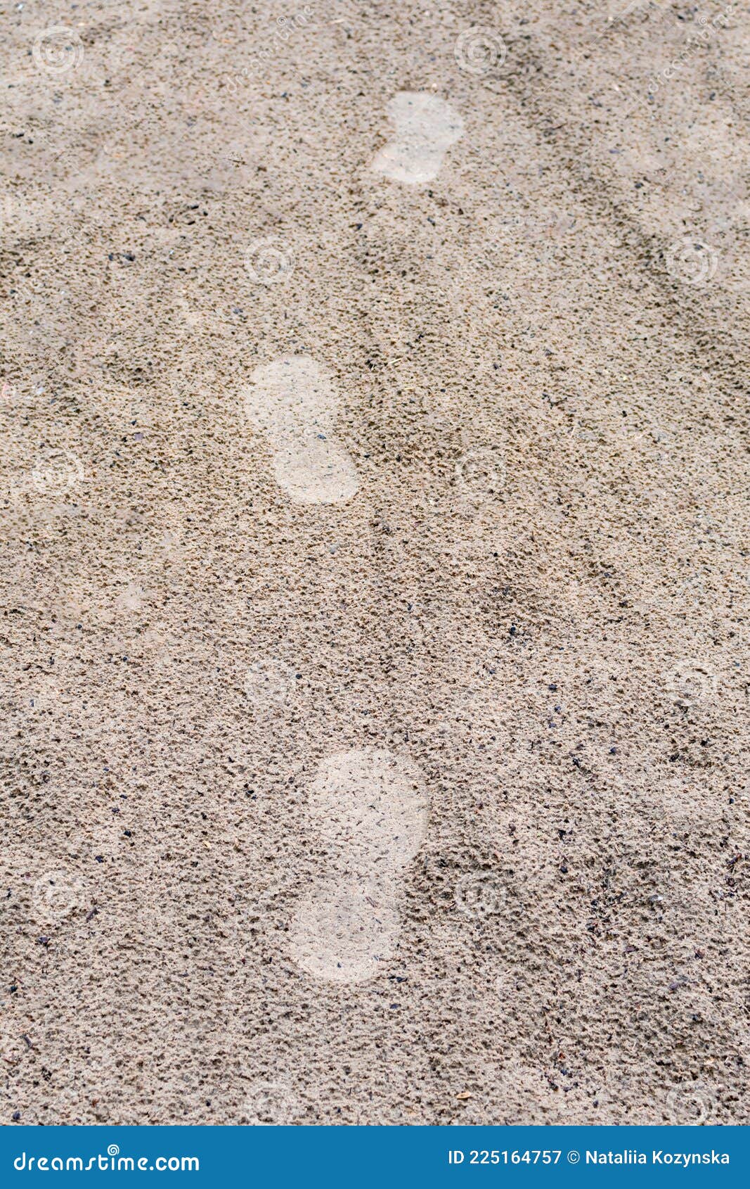 Multiple Footprints on Wet Sand after Rain. Footprints in the Wet Sand ...