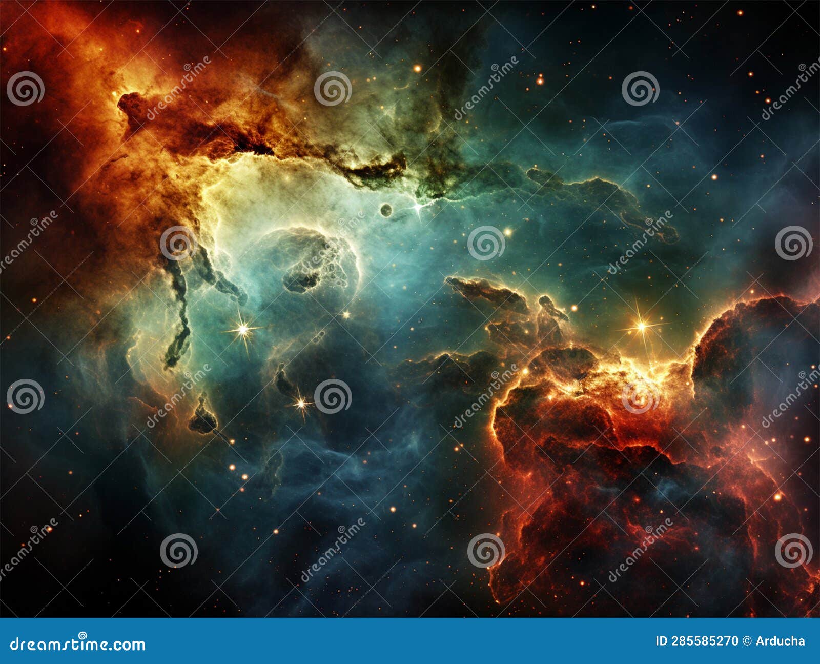 Multiple Galaxy and Beautiful Nebula 3d Rendering High Quality Stock ...