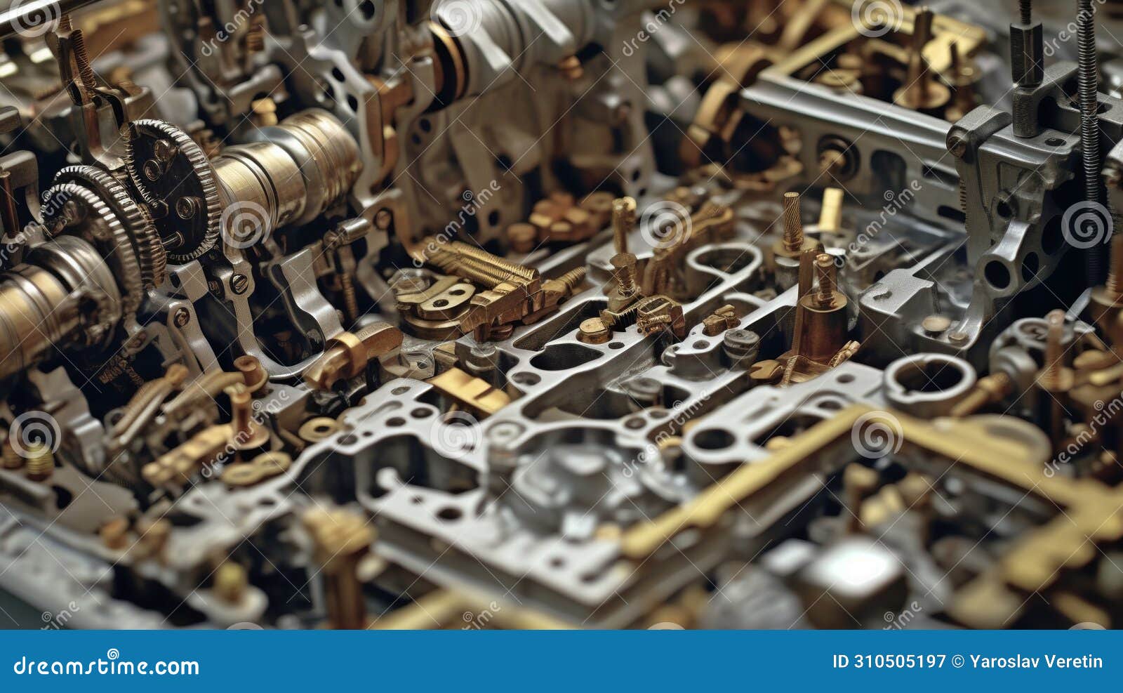 Multiple Gears of a Complex Machine in Motion Stock Image - Image of ...