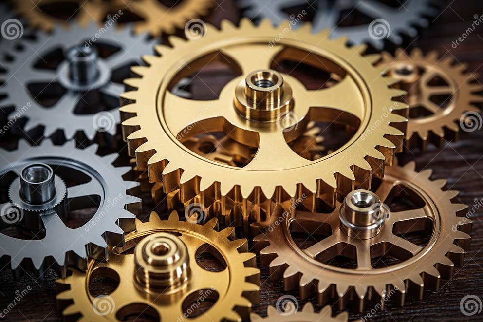 Multiple Gears in Operation Representing Teamwork Stock Image - Image ...