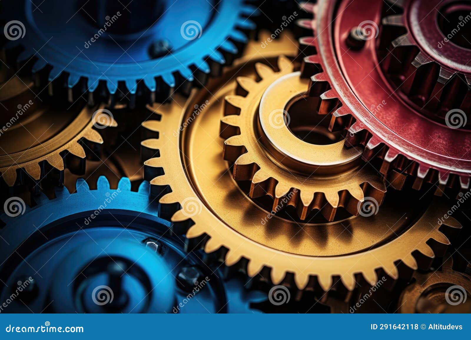 Multiple Gears in Operation Representing Teamwork Stock Photo - Image ...