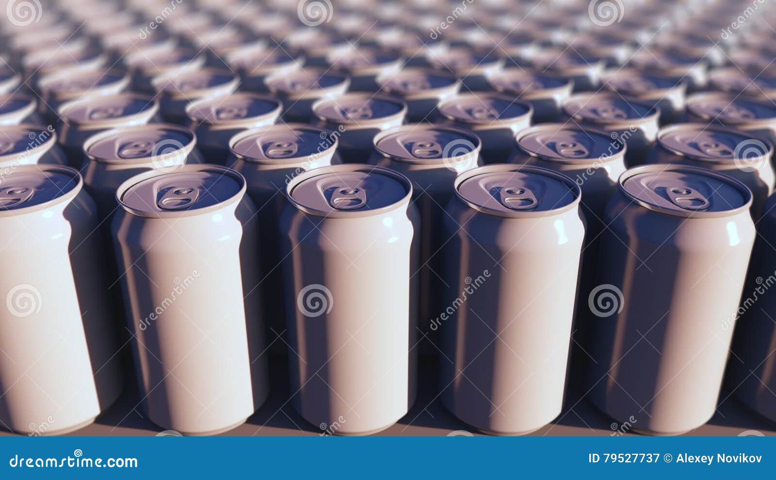 Multiple Generic Aluminum Cans, Shallow Focus. Soft Drinks or Beer ...