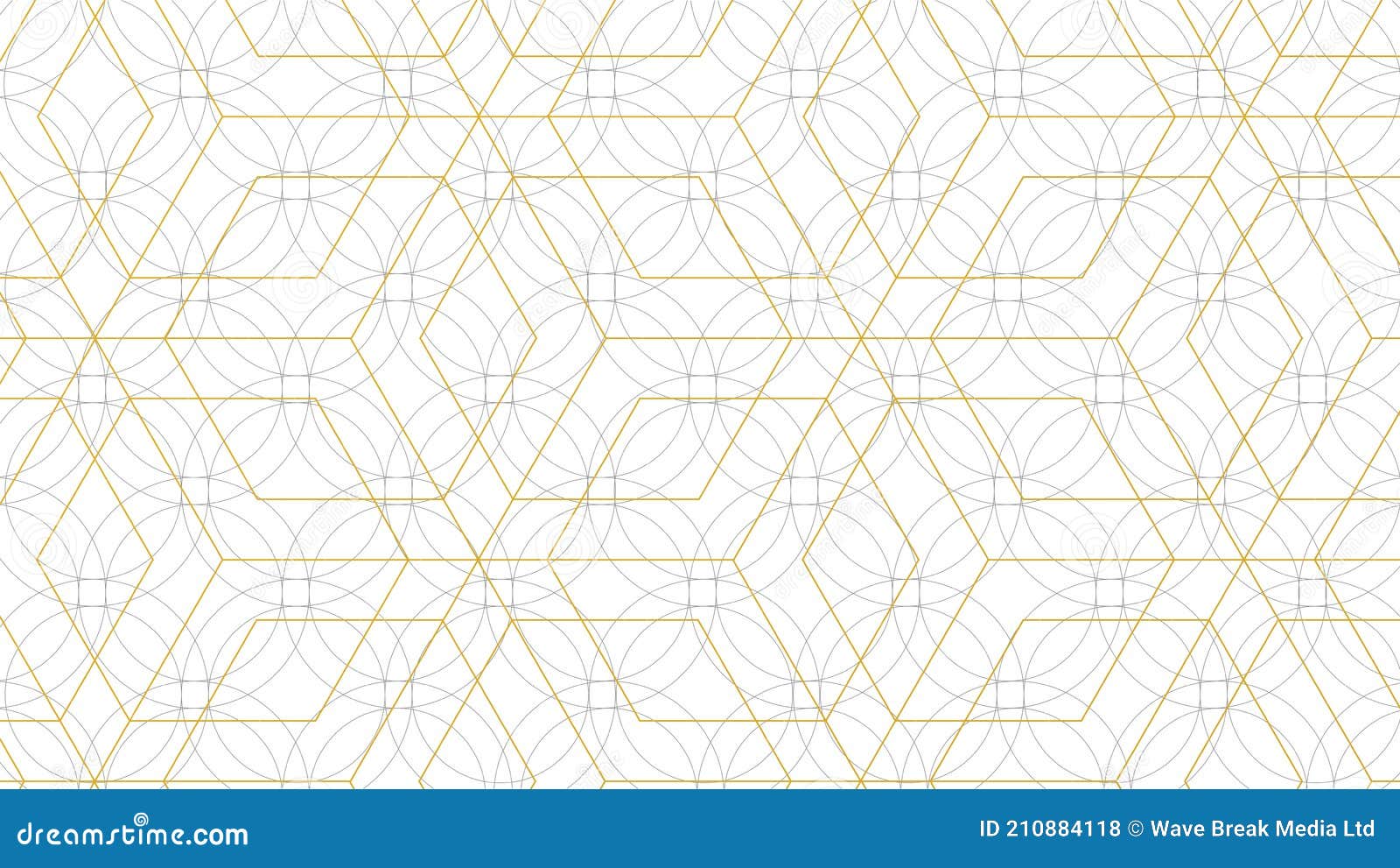 Multiple Geometric Yellow Shapes and Circles in Rows on White ...