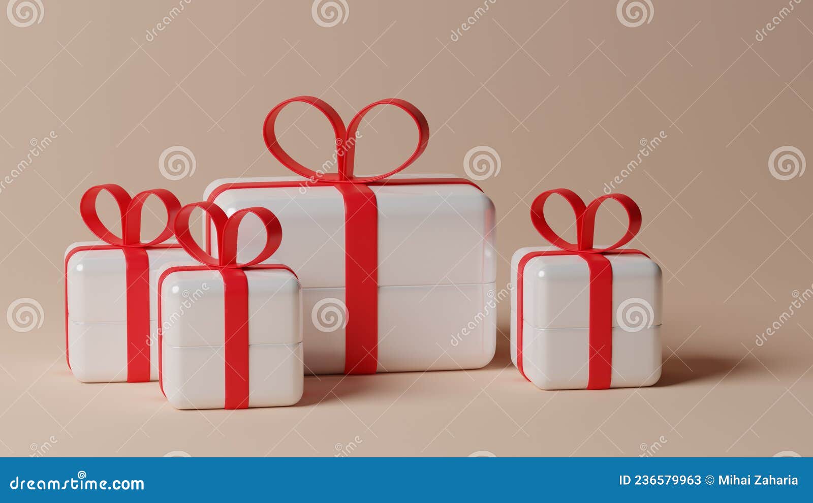 Multiple Gift Boxes with Christmas Presents. 3d Illustration Rendering ...