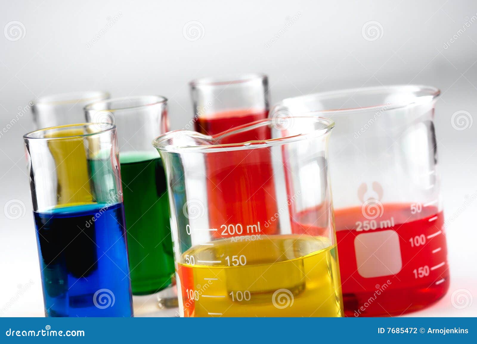 Multiple glass beakers stock photo. Image of medical, industry - 7685472