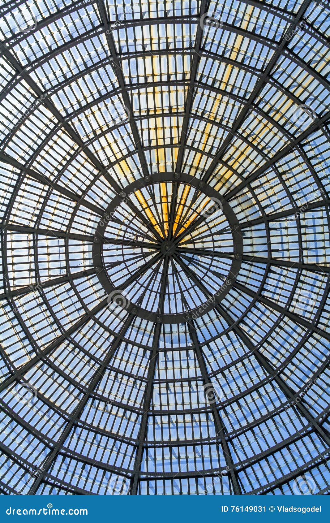 Multiple Glass Windows As Part Of Domed Ceiling. Vertical Format Stock ...