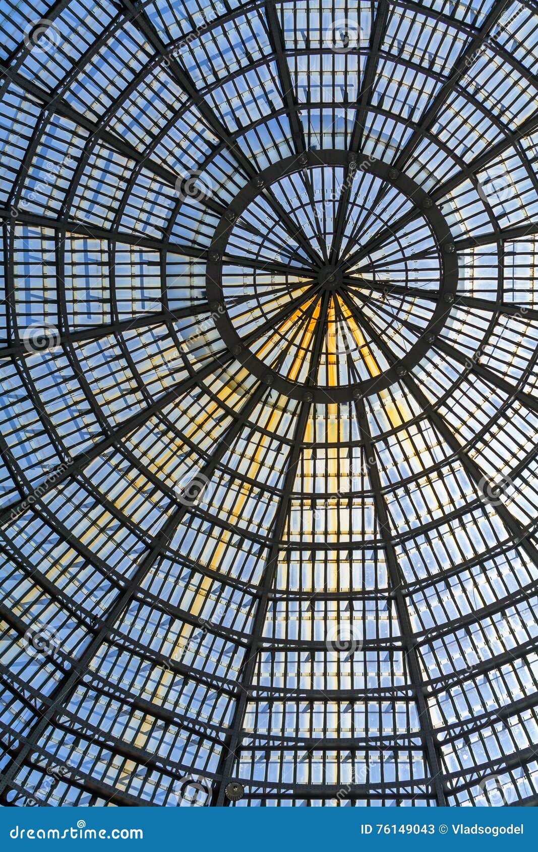 Multiple Glass Windows As Part of Domed Ceiling. Vertical Format Stock ...