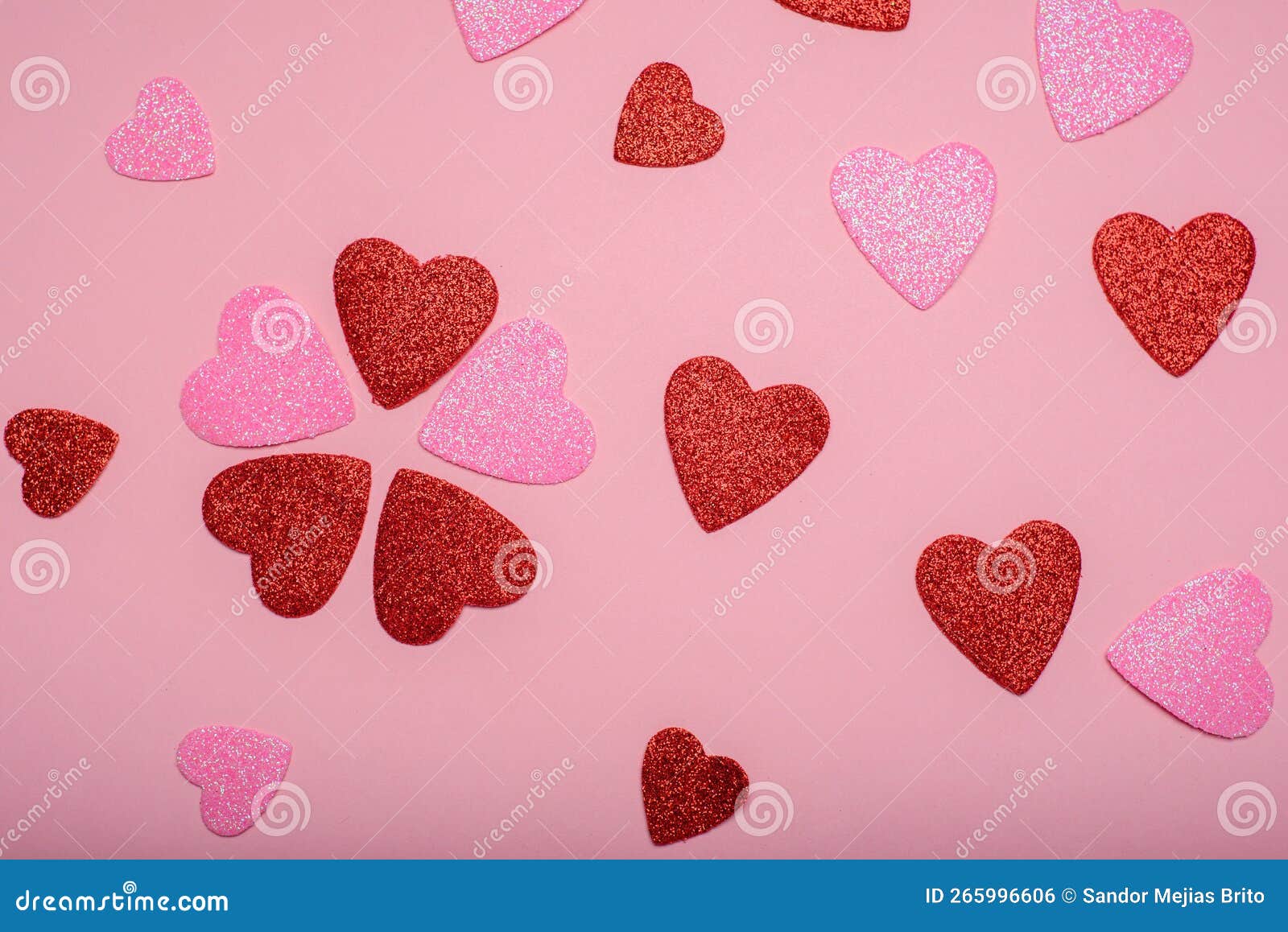 Multiple Glitter Hearts on a Pink Background. Stock Photo - Image of ...