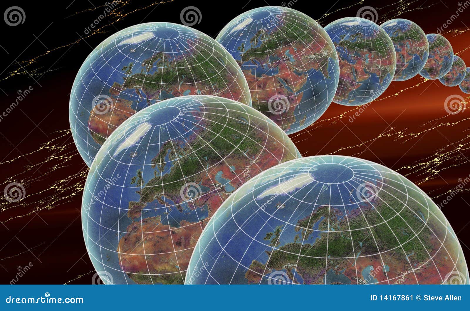 Multiple Globes stock illustration. Illustration of graphic - 14167861