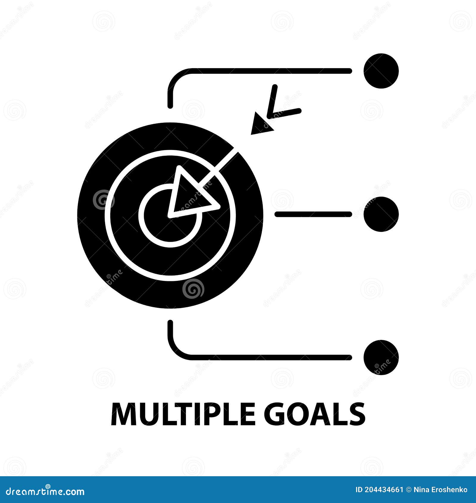 Multiple Goals Icon, Black Vector Sign with Editable Strokes, Concept ...