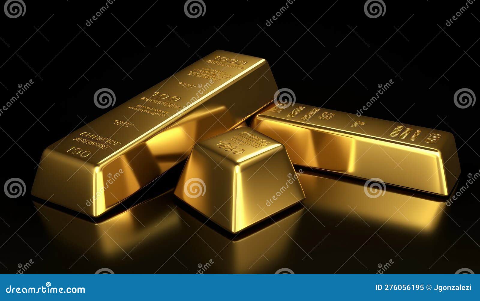 Multiple Gold Bars on Black. Secure Investment. Generative AI Stock ...