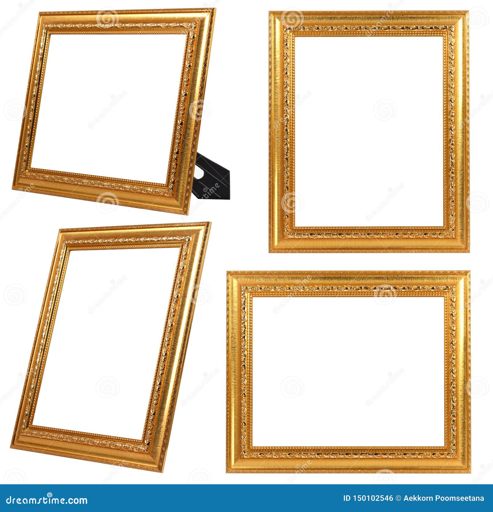 Multiple of Gold Vintage Frame ISOLATED on White Background Stock Photo ...