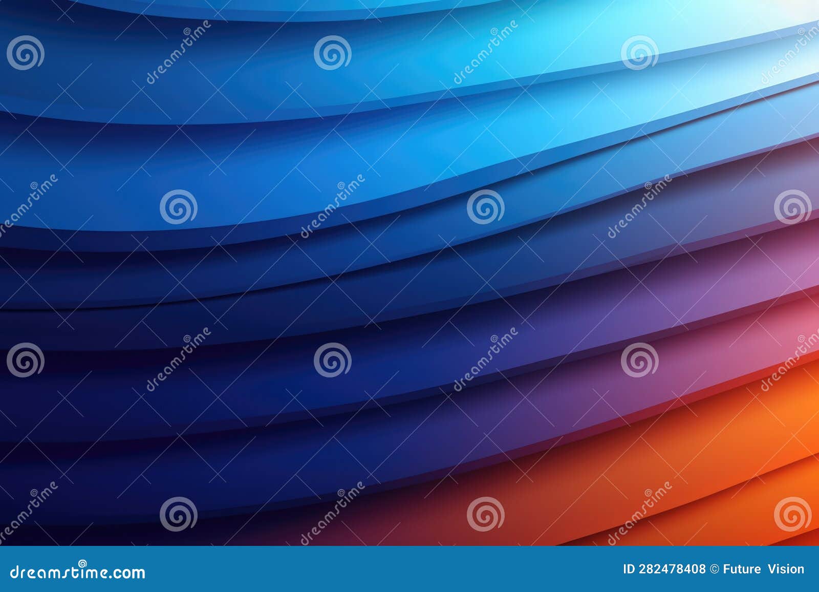 Multiple Gradient Blue and Orange Waves Background, Created Using ...