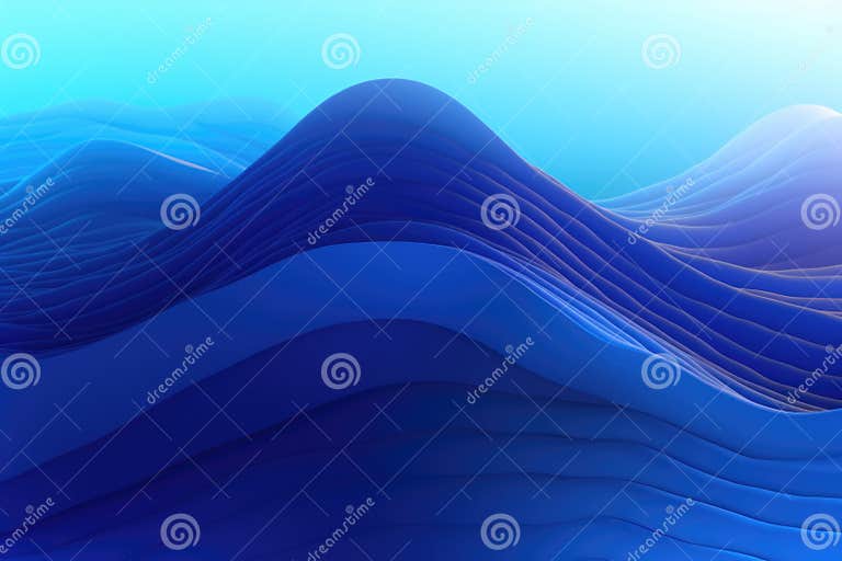 Multiple Gradient Blue Waves Background, Created Using Generative Ai ...